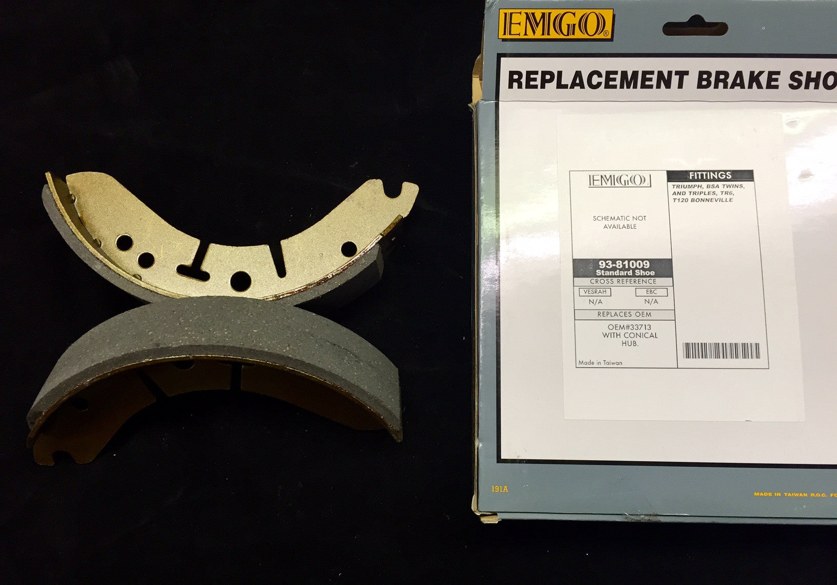 Triumph 65/750 Brake Shoes (1971+) - Front (Conical) – Choppahead