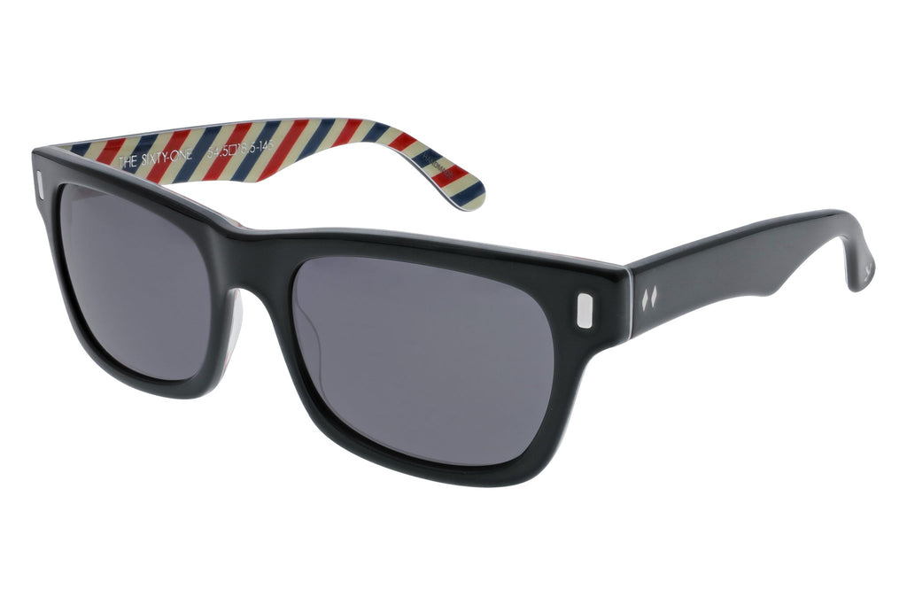 Tres Noir "Sixty One" Sunglasses (gloss black w/ barber pole inside ...